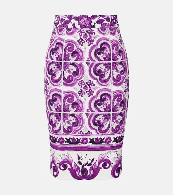 Dolce & Gabbana Majolica Print Pencil Skirt