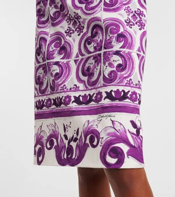Dolce & Gabbana Majolica Print Pencil Skirt