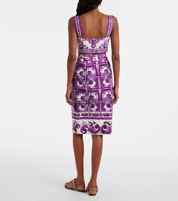 Dolce & Gabbana Majolica Print Pencil Skirt