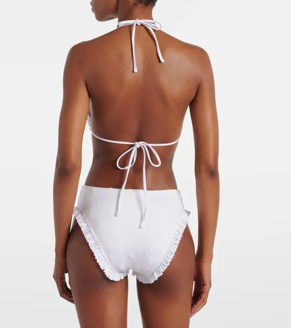 Chloé Borderie Anglaise Ruffled Bikini Bottoms