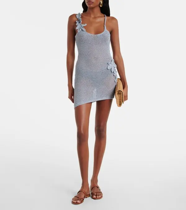 BANANHOT Maris Open-knit Lame Minidress
