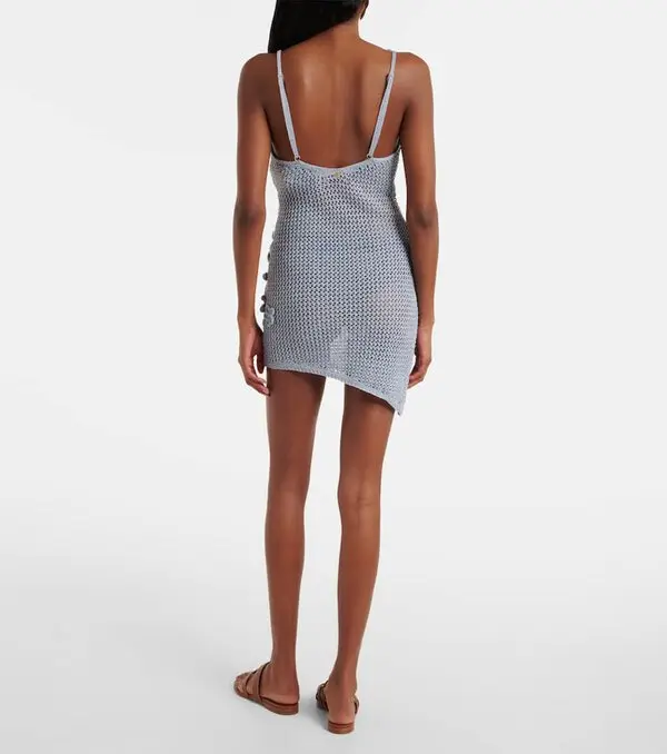 BANANHOT Maris Open-knit Lame Minidress