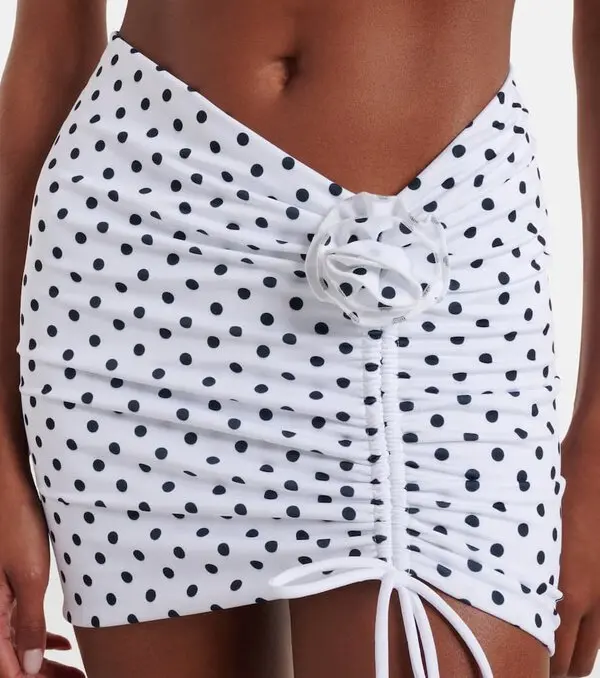 BANANHOT Stefani Polka-dot Ruched Miniskirt