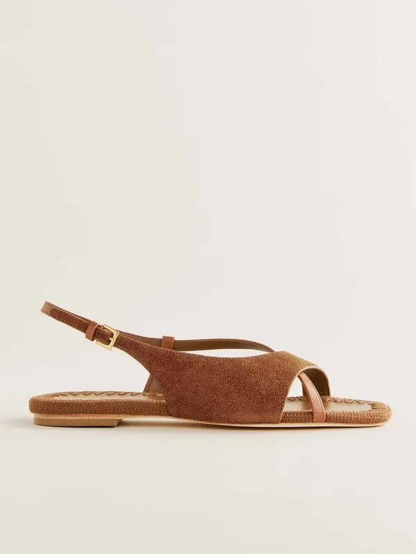 REFORMATION Marion Flat Sandal - Brown