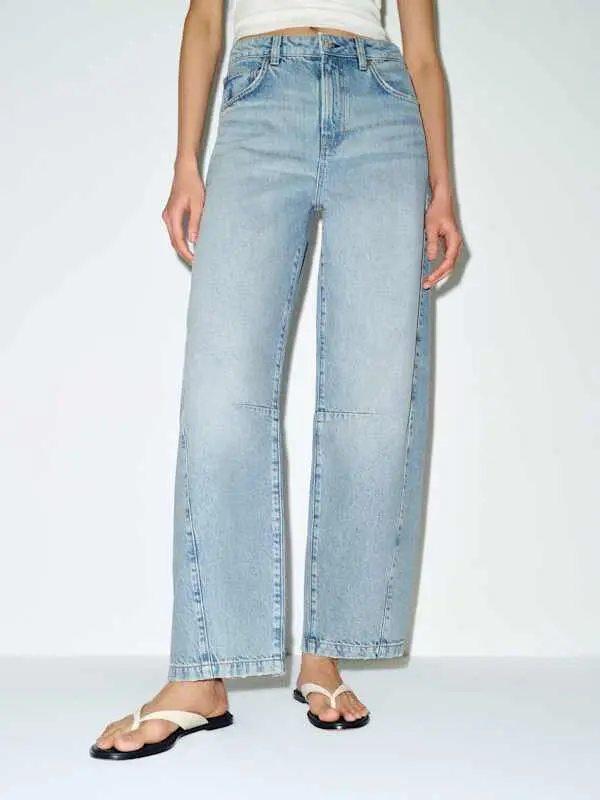 REFORMATION Tyler Mid Rise Barrel Jeans - Blue