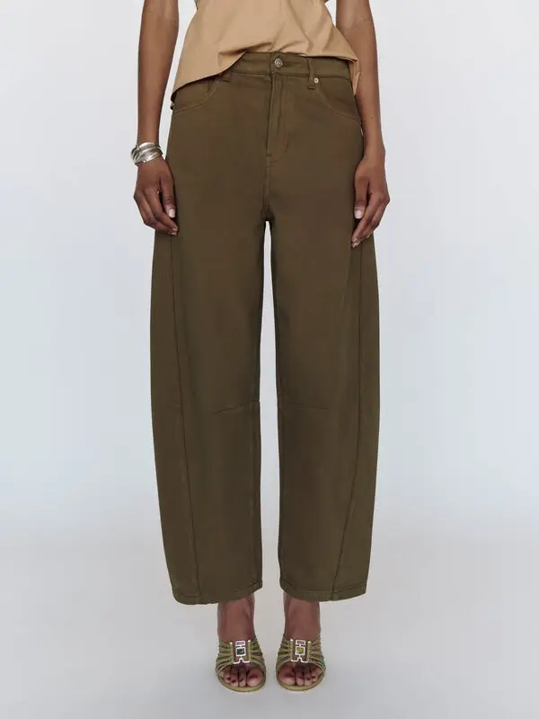REFORMATION Tyler Mid Rise Barrel Jeans - Green