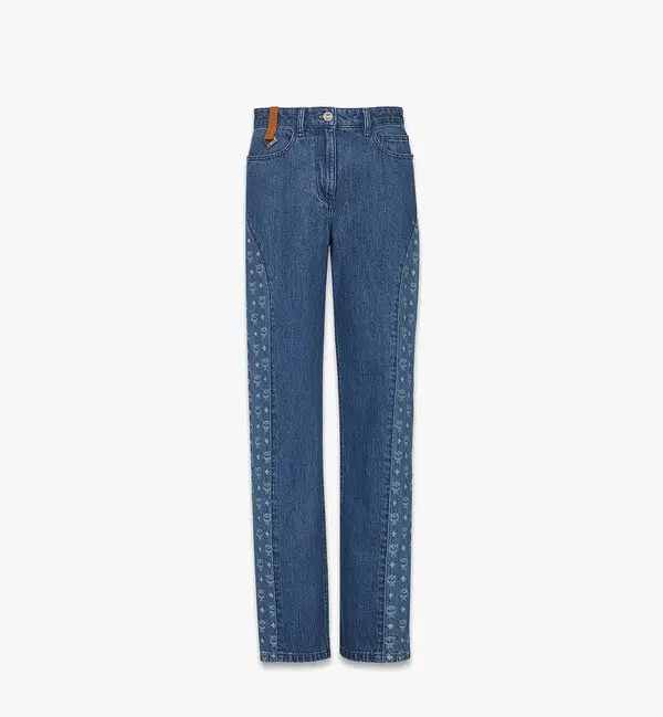 Mcm Monogram Jacquard Denim Jeans