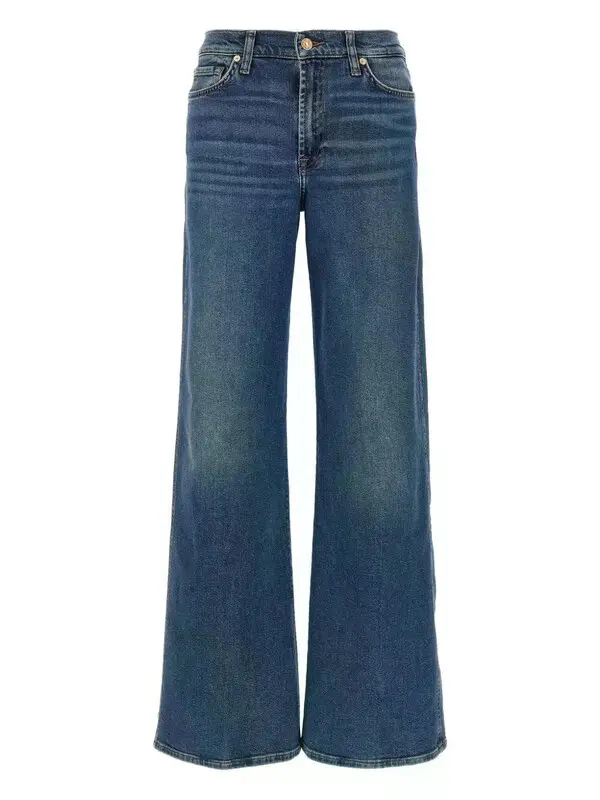 7 For All Mankind Stonewashed Wide-leg Jeans