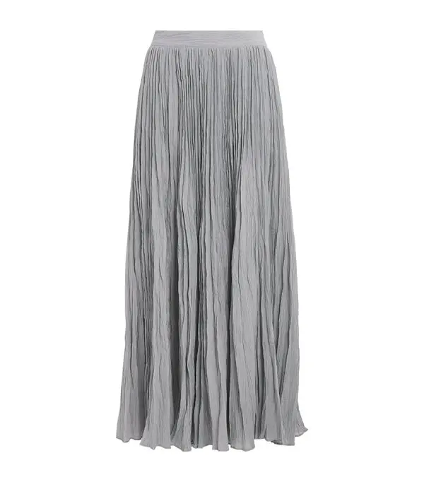 TOTEME Organic Cotton-blend Pleated Midi Skirt