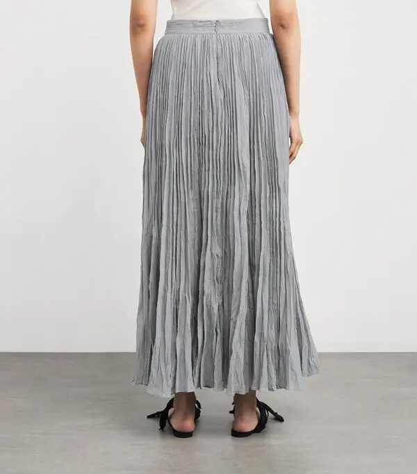 TOTEME Organic Cotton-blend Pleated Midi Skirt