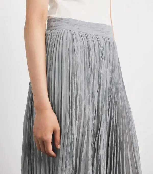 TOTEME Organic Cotton-blend Pleated Midi Skirt