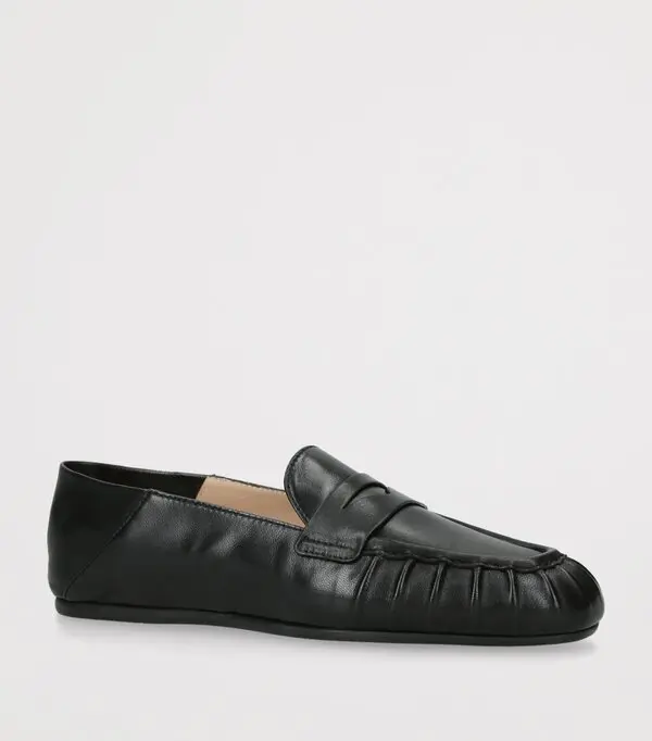 STUART WEITZMAN Leather Loafers - Black