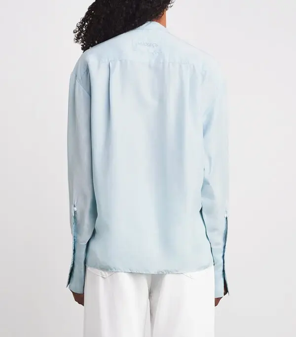 Max & Co. Silk Shirt With Button Detail - Blue