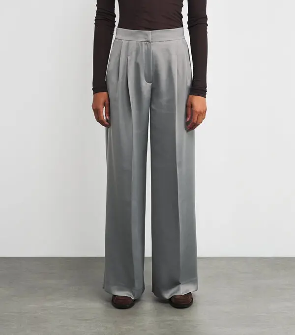 Max & Co. Satin Pleated Wide-leg Trousers
