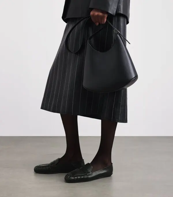 STUART WEITZMAN Leather Loafers - Black