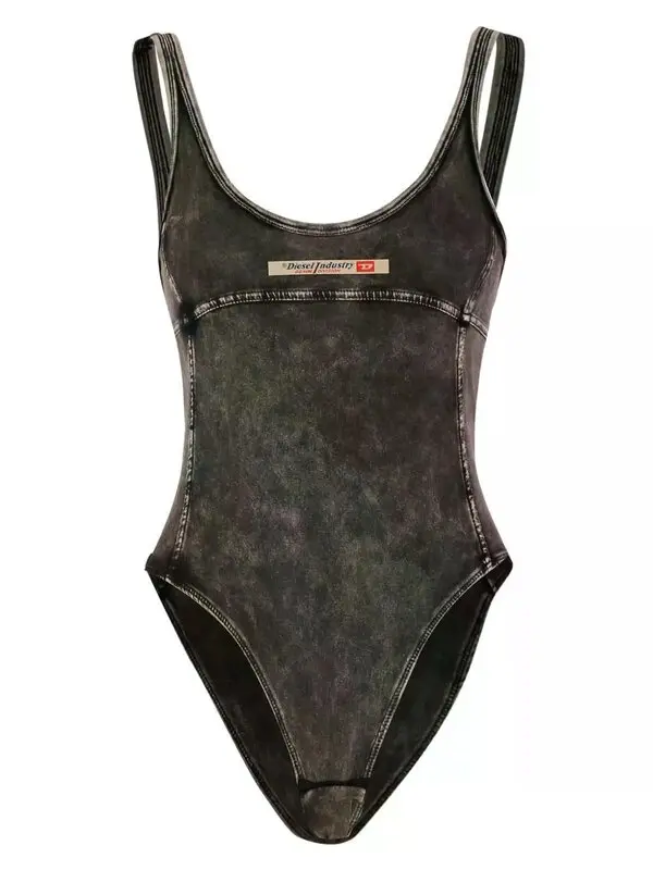 DIESEL® Logo-appliqué Bodysuit - Grey