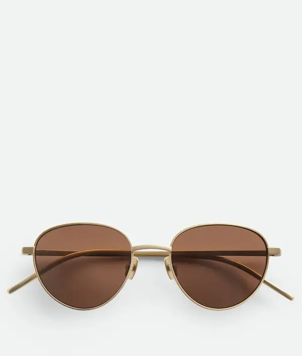 BOTTEGA  VENETA Intrecciato Pantos Sunglasses - Bronze/brown