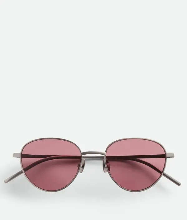 BOTTEGA  VENETA Intrecciato Panthos Sunglasses - Ruthenium/red
