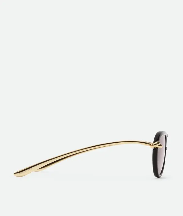 Bottega Veneta Knot Aviator Sunglasses - Black/gray