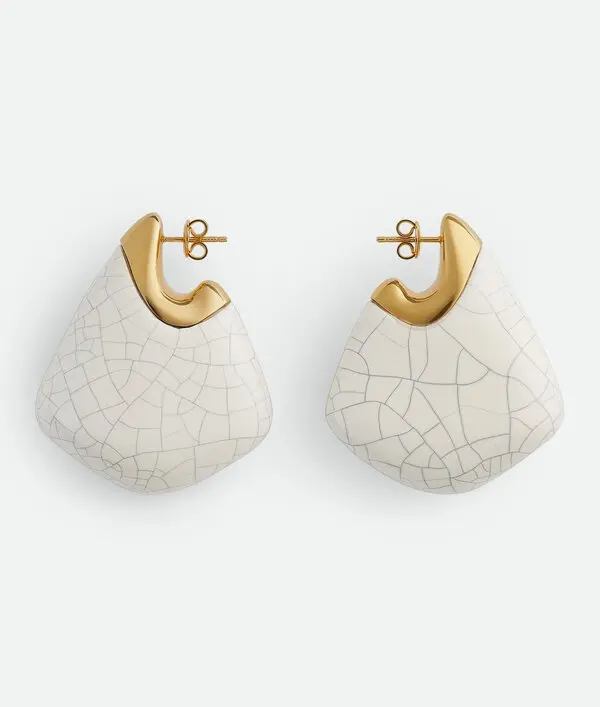 BOTTEGA  VENETA Large Fin Earrings - Chalk