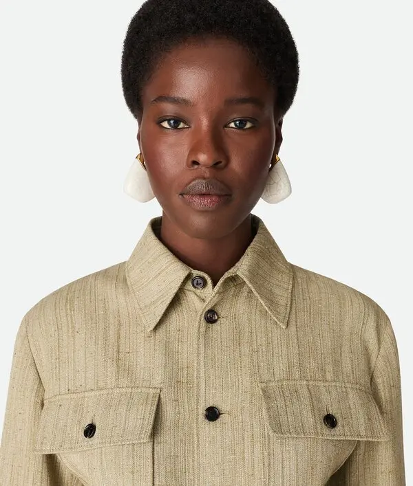 Bottega Veneta Large Fin Earrings - Chalk