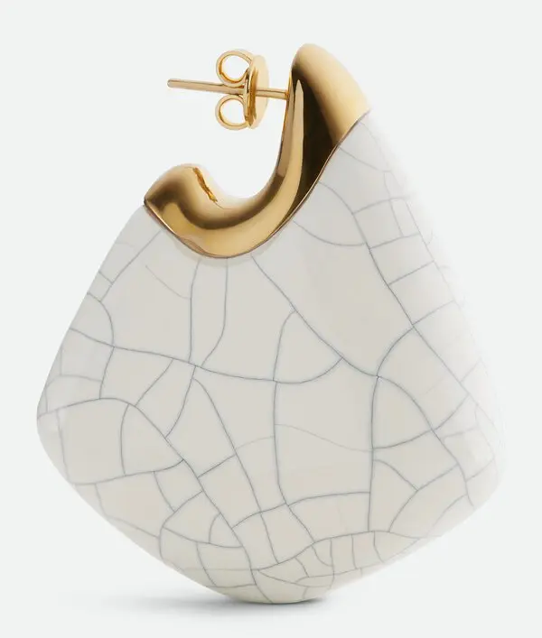 Bottega Veneta Large Fin Earrings - Chalk