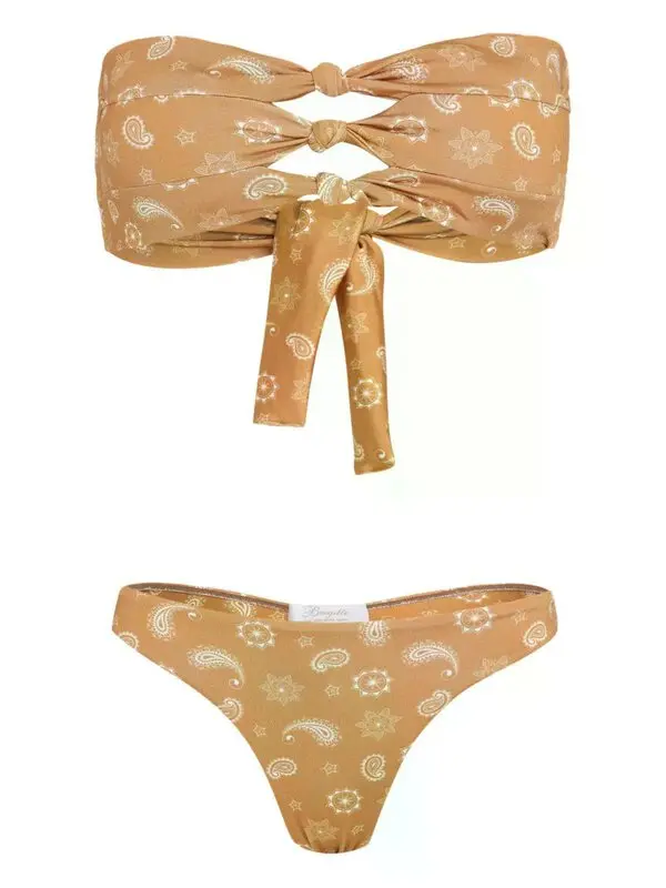 BRIGITTE Paisley-print Two-piece Bikini Set - Yellow