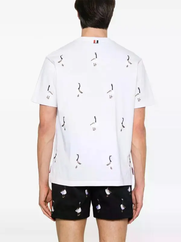Thom Browne Embroidered-motif T-shirt - White