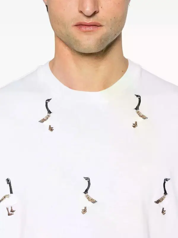 Thom Browne Embroidered-motif T-shirt - White