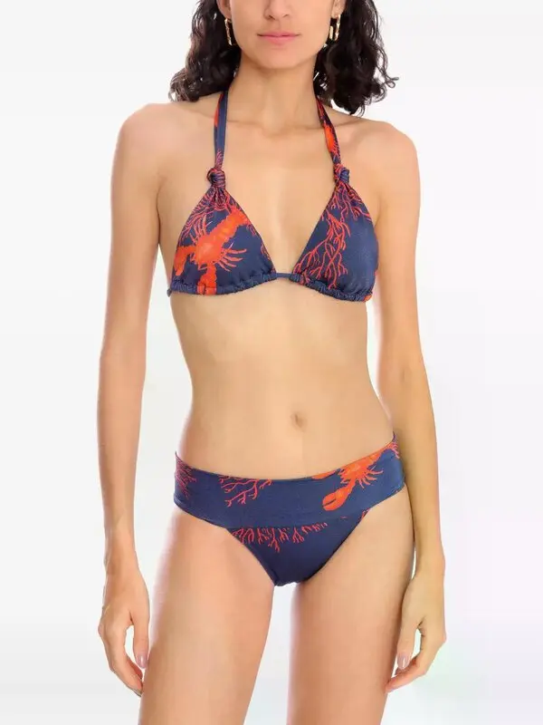 BRIGITTE Graphic-print Halterneck Bikini