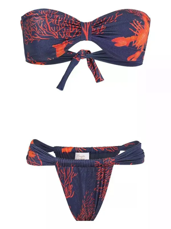 BRIGITTE Graphic-print Bikini - Blue
