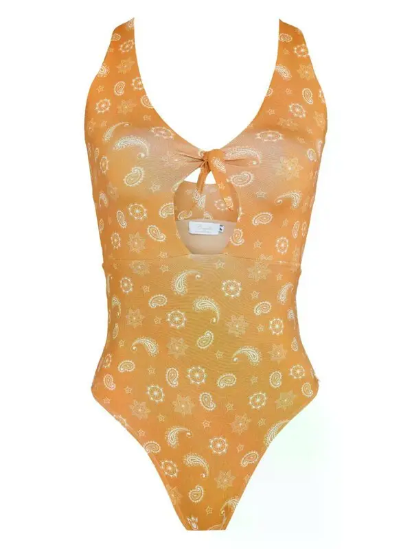 BRIGITTE Paisley-print One-piece Swimsuit - Orange