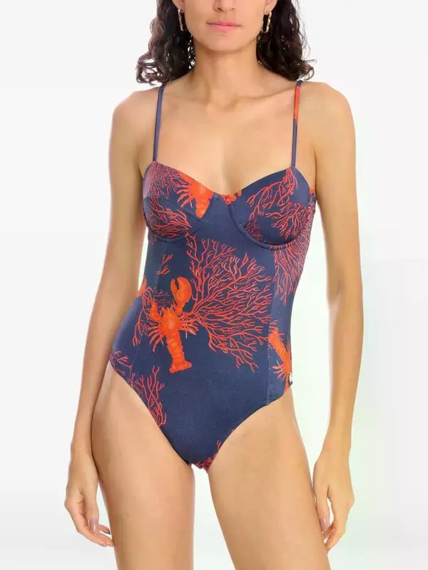 BRIGITTE Printed Swimsuit - Blue