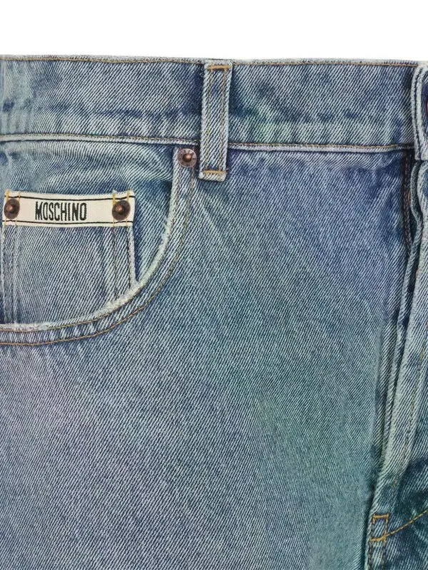 Moschino Distressed Straight Leg Jeans