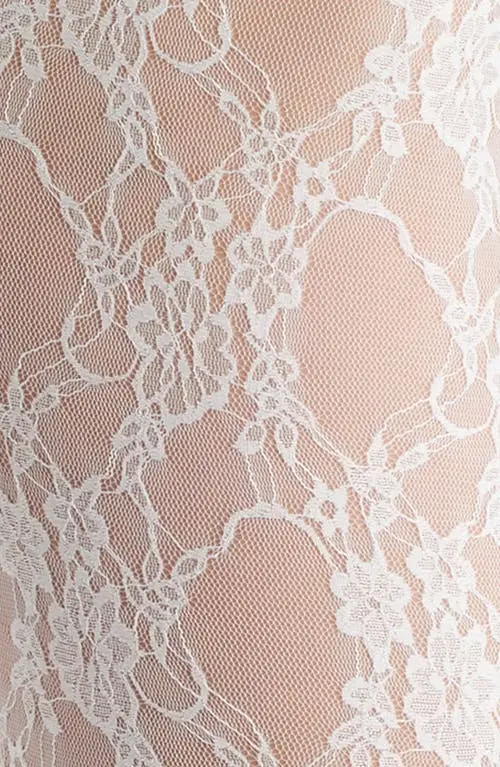 HIGH HEEL JUNGLE Lace Tights - White