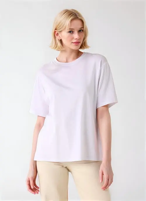 Majestic Filatures Organic Cotton Silk Touch Short Sleeve Crewneck - Blanc