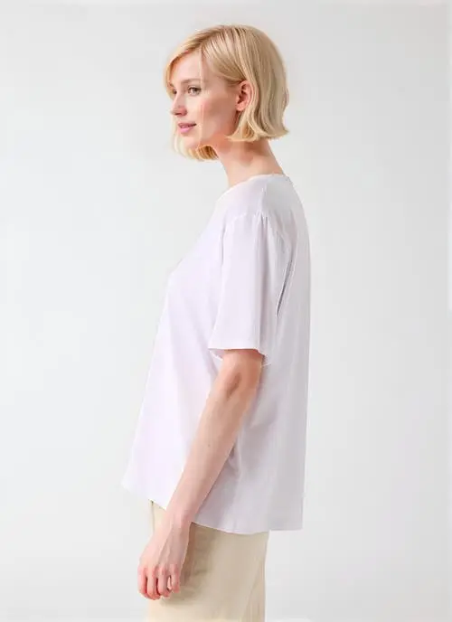 Majestic Filatures Organic Cotton Silk Touch Short Sleeve Crewneck - Blanc