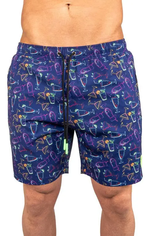 MACEOO Printed Swim Trunks - Blue