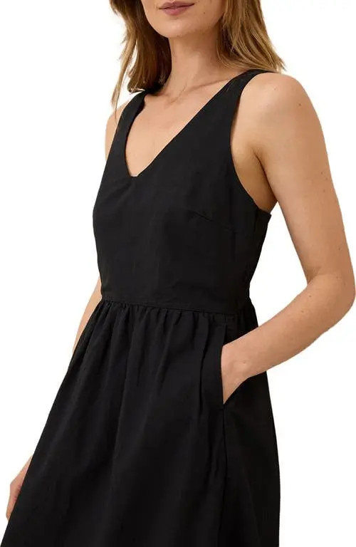 PACT Canopy Linen Easy Tank Dress - Black