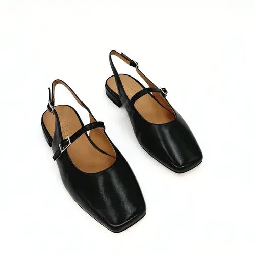 AMIE RAFA Athena Mary Jane Flats - Black