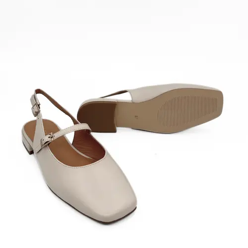 AMIE RAFA Athena Mary Jane Flats - Off-white