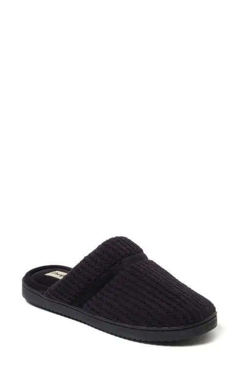 DEARFOAMS Serena Marled Chenille Scuff Slippers - Black