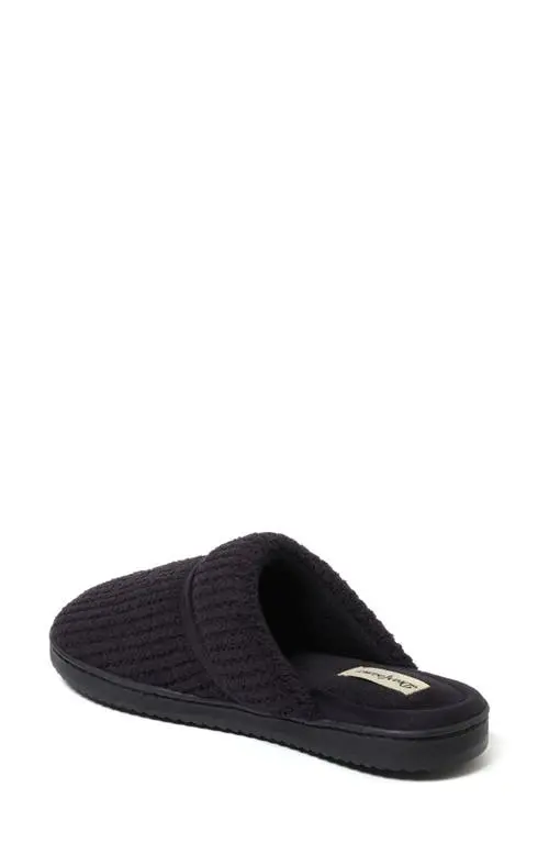DEARFOAMS Serena Marled Chenille Scuff Slippers - Black