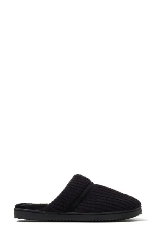 DEARFOAMS Serena Marled Chenille Scuff Slippers - Black
