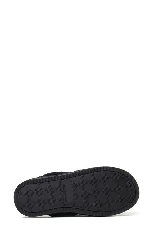 DEARFOAMS Serena Marled Chenille Scuff Slippers - Black
