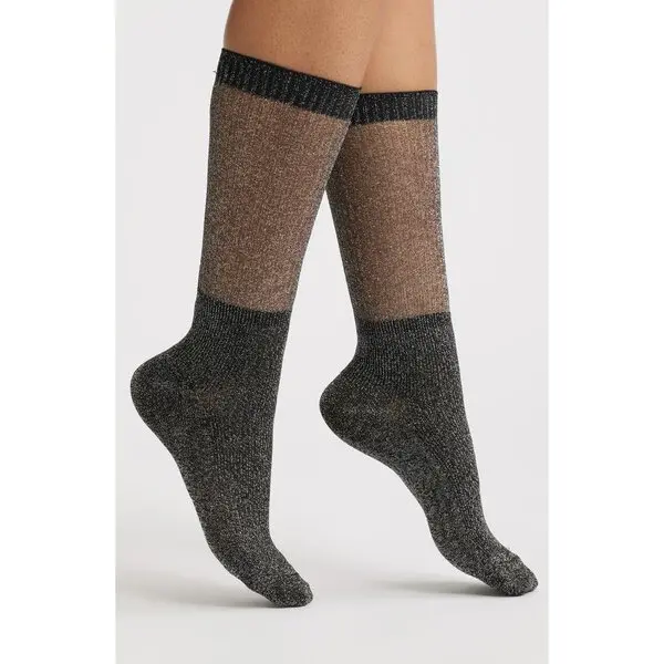 HIGH HEEL JUNGLE Shimmery Lights Crew Socks - Grey