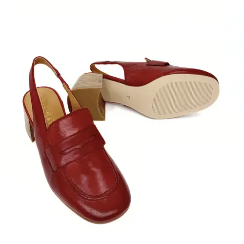 AMIE RAFA Glasgow Leather Mules - Red