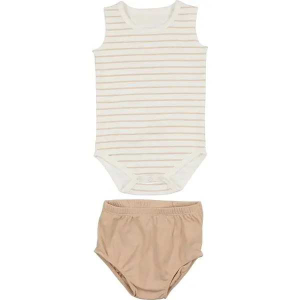 MANIÈRE Stripe Bodysuit And Bloomers Set