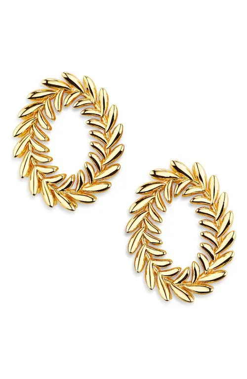 Lele Sadoughi Oval Wreath Earrings - Gold
