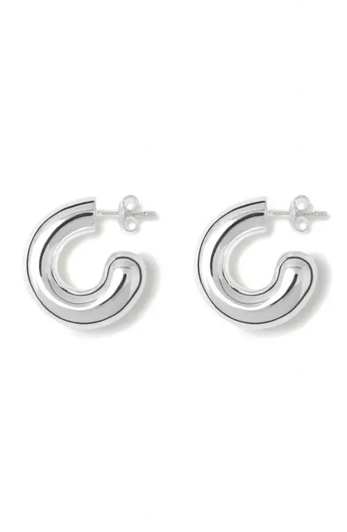 Lié Studio Rose Hoop Earrings - Silver